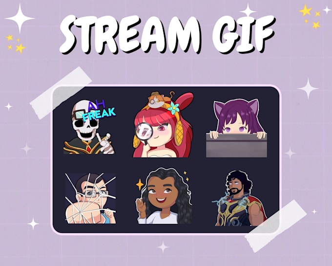 Make small cute animated sticker gifs for twitch youtube discord or any ...