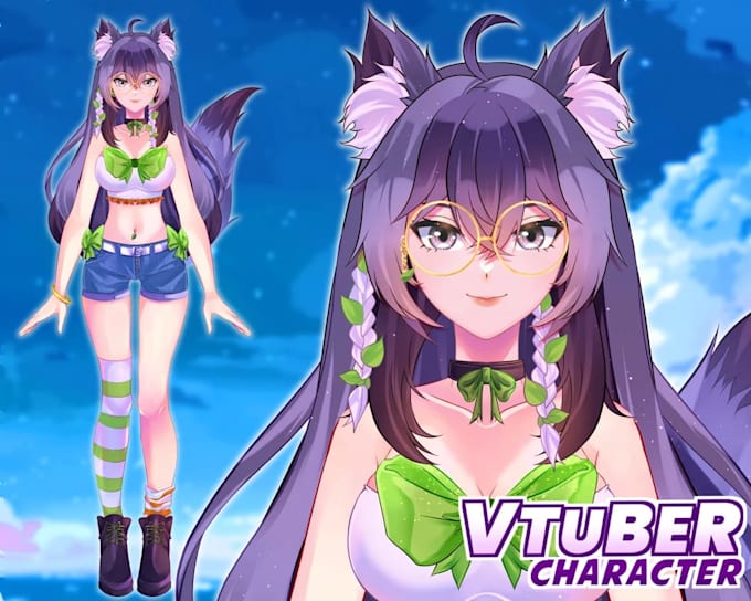 Design and rig pro live2d vtuber model for vtuber studio, prprlive by Femiarts | Fiverr