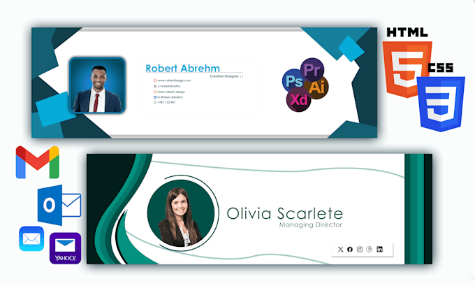 Create clickable html signature for gmail, icloud mail, hotmail, yahoo and more by Avishkax | Fiverr