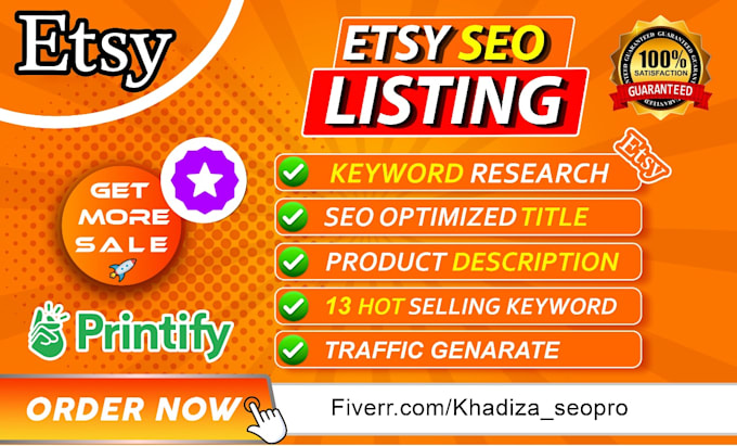 Do etsy seo listing, etsy product listing, etsy tags to boost your etsy sales by Khadizaaseo ...