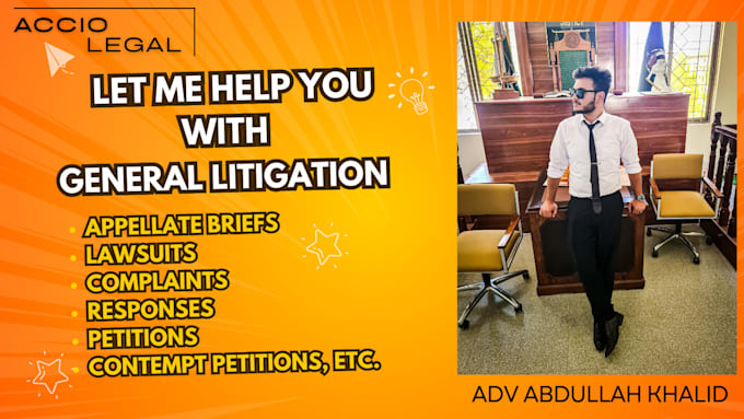 Handle your general litigation in court of law by Mnazar_legal | Fiverr