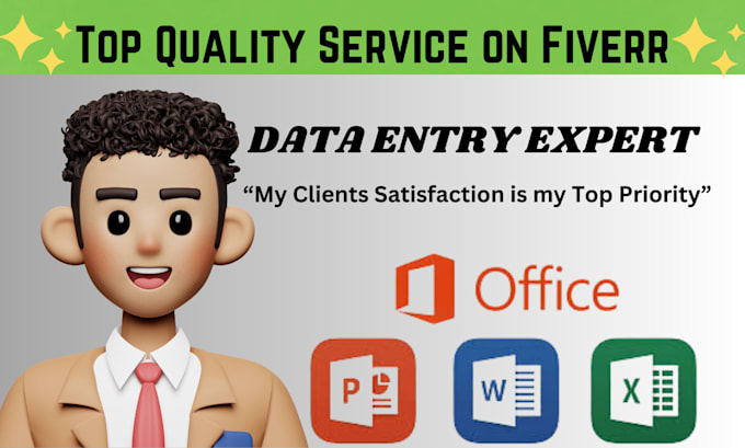 Do data entry in microsoft excel, ms excel, ms word by Chzubair_6 | Fiverr