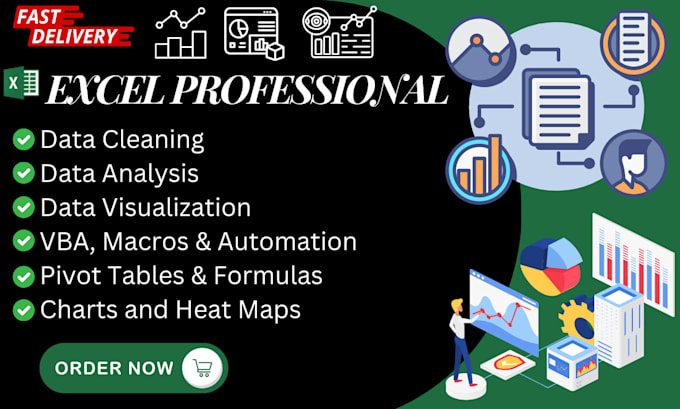 Do excel data cleaning, analysis and create dynamic visuals and dashboard by Mehtab_asghar | Fiverr
