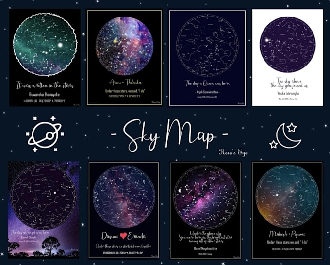 Do sky map for your special event by Heras_eye | Fiverr