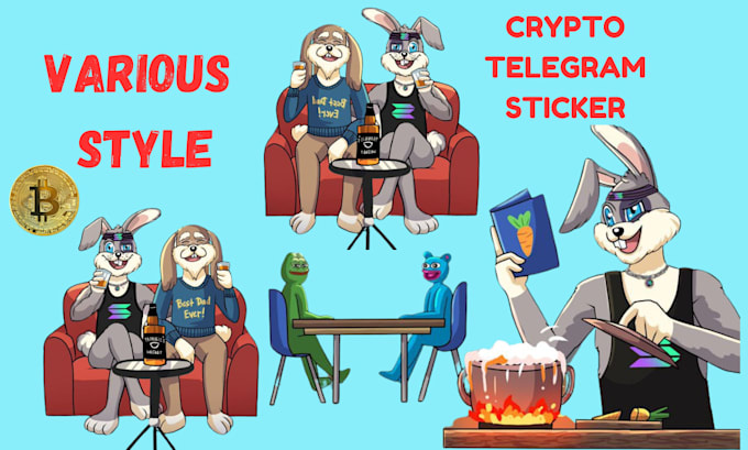 Draw meme crypto stickers telegram stickers crypto stickers meme coin ...