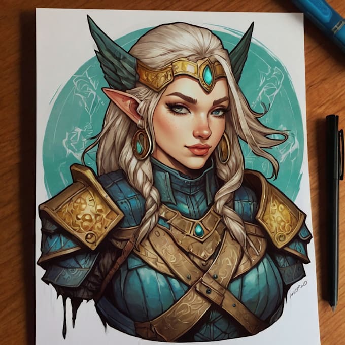 Make a dnd character art and dnd character art by Nielaners | Fiverr