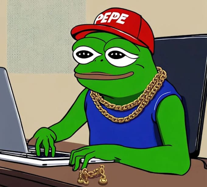 Pepe character, crypto meme art, twitter banner, cartoon character ...