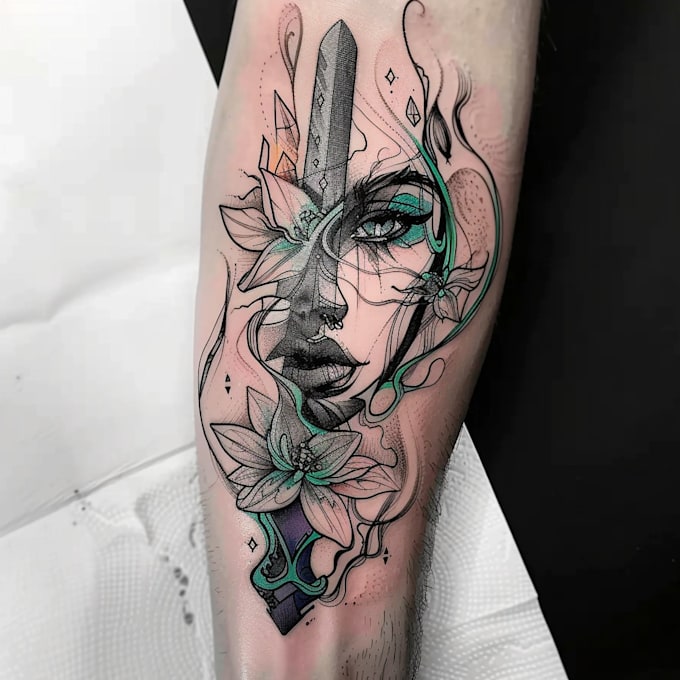 Draw a tattoo design unique modern by Izaalgf34 | Fiverr