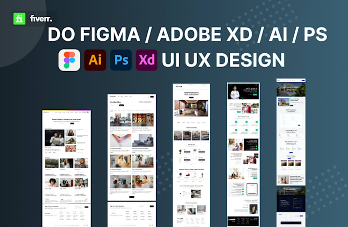 Do web design app ui design, ui ux wireframes, brand identity figma adobe xd by Shoobree | Fiverr