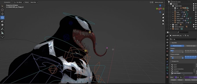 Rig3d creature model,ik fk rig,joints,rig non humanoid character,ue rig ...