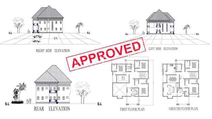 Architectural plan, building plan, floor plan for city permit site ...