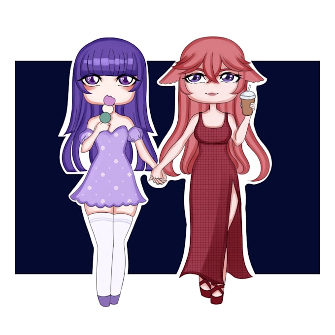 Draw a custom chibi art by Wolvesg | Fiverr