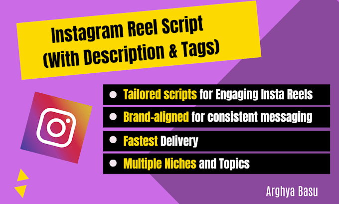 Write engaging scripts for your instagram reels by Arghyabasu1 | Fiverr