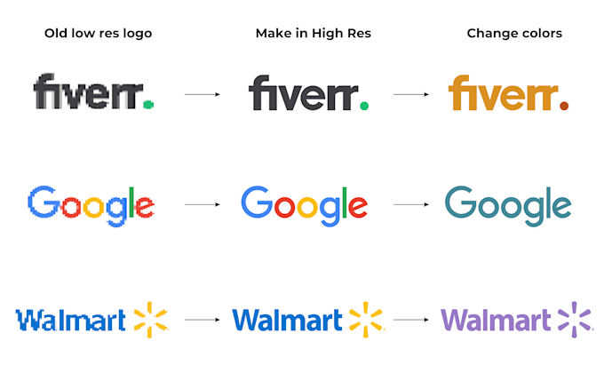 Recreate, redesign, resize, recolor, change or modify your logo in high ...
