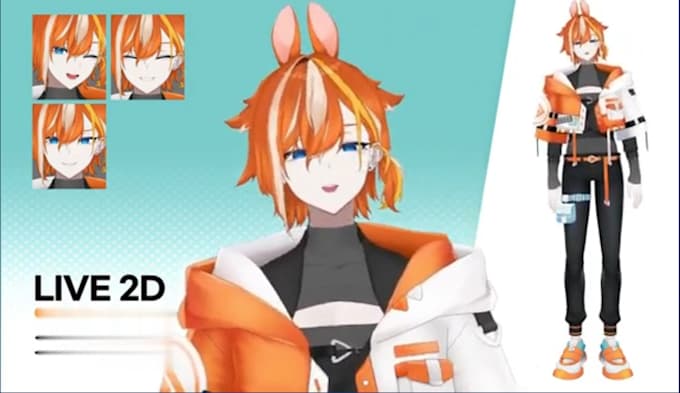 Custom live2d vtuber character model, 2d vtuber rigging, 2d vtuber ...
