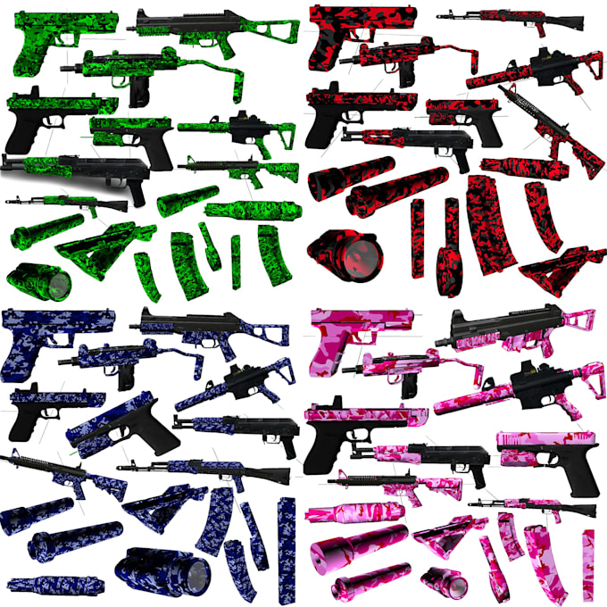 Create you a fivem camo addon gun pack with attachments by Romanmirga299 | Fiverr