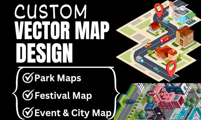 Draw vector map illustration event map park map festival map city map ...
