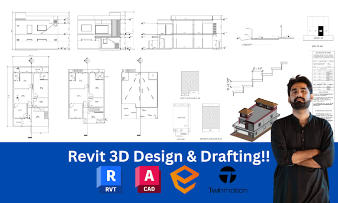Be your draftsman for 2d 3d house plans by Itaat_khan | Fiverr