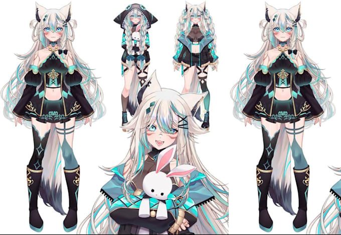 Draw anime live2d vtuber model character design 2d model vrchat rig for ...