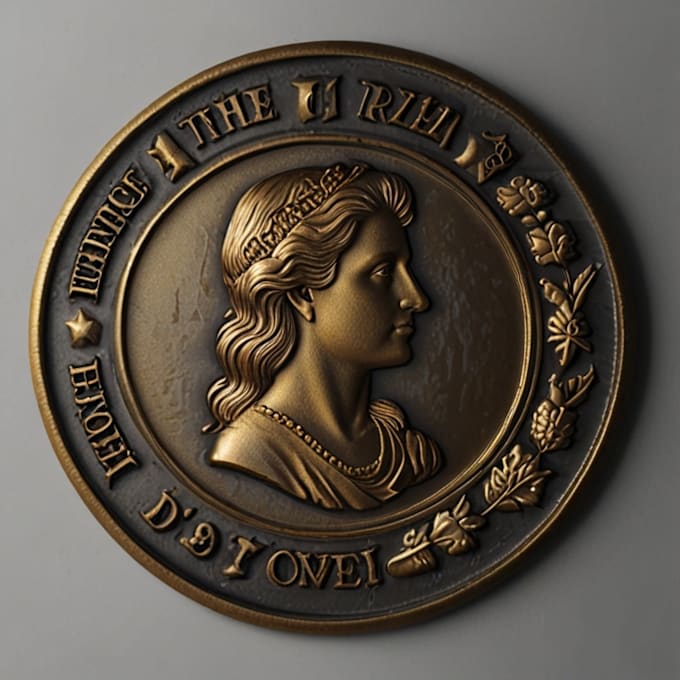 Create a 3d bas relief coin model, 3d cnc design for 3d printing by ...