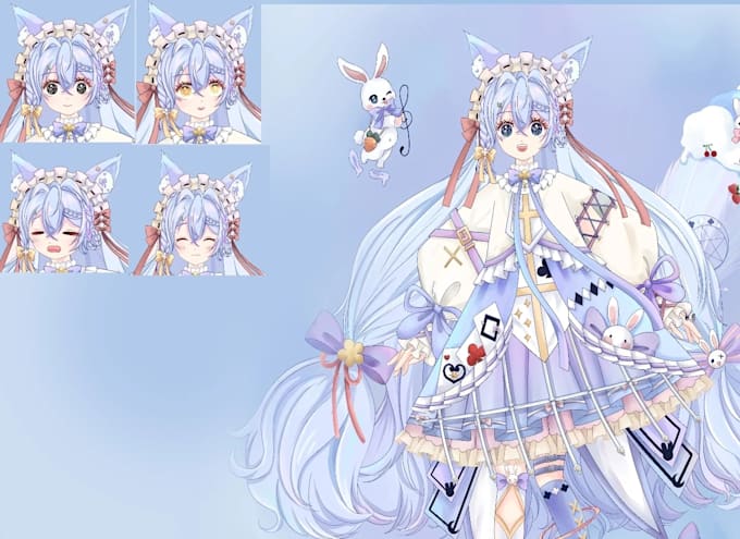 Draw and rig 2d vtuber model, vtuber anime, live2d vtuber, facerig, png ...