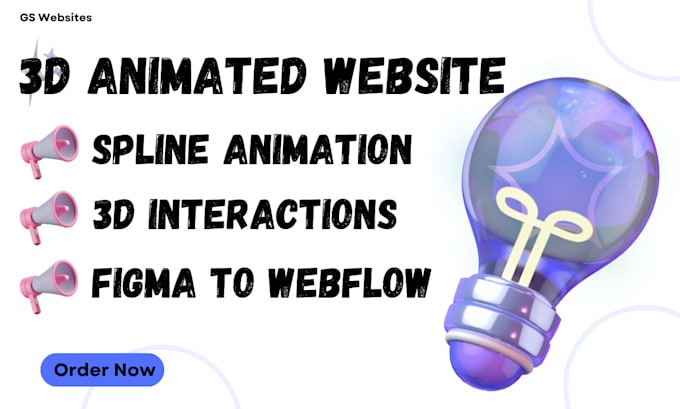 Interactive 3d webflow website, spline and lottie animation, animated 3d website by ...