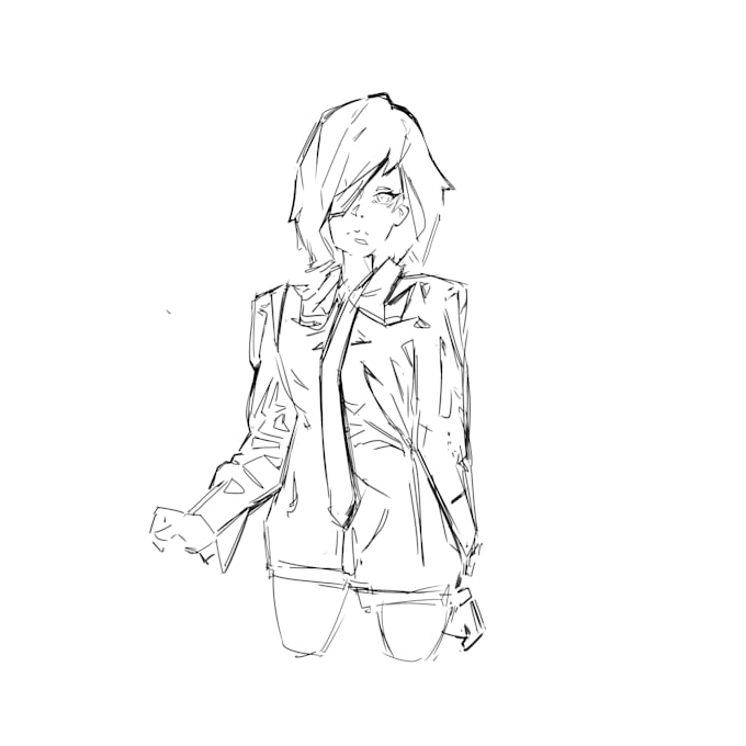 Draw a lineart potrait in my anime style by Nitemy2 | Fiverr