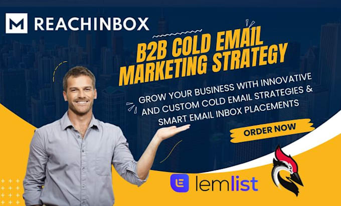 Do cold email outreach lead generation lemlist reachinbox ai woodpecker by B2b_creatives | Fiverr