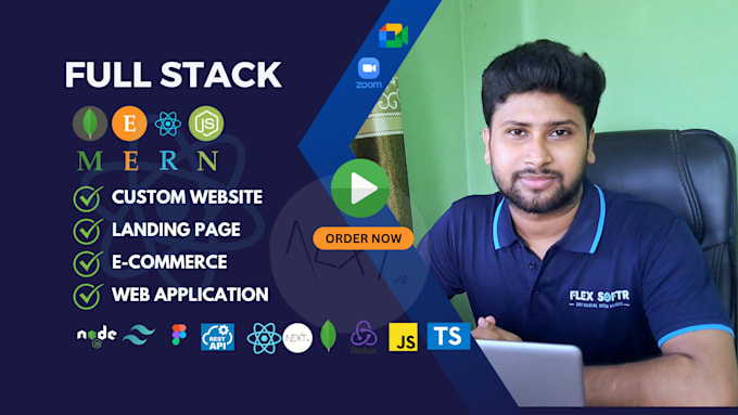 Develop custom mern stack website as mern stack developer using react js next js by Flexsoftr ...