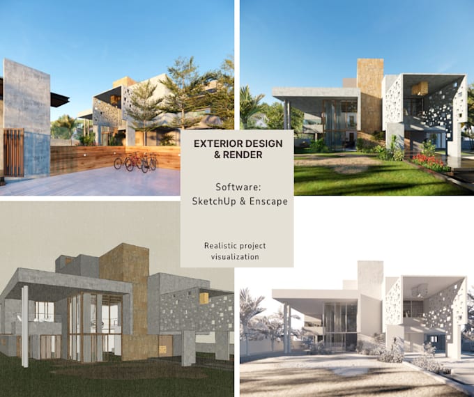 Architectural visualization with sketchup and enscape by Thanh_su | Fiverr