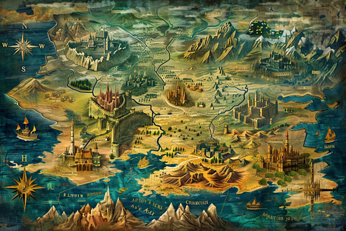Create a high quality fantasy map by Kriszanuch | Fiverr