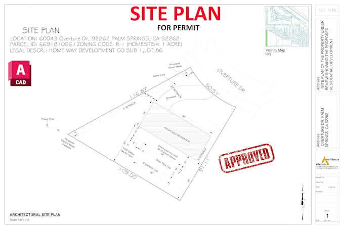 Draw 2d site plan plot plan for permit in 24 hour by Aliscreations | Fiverr