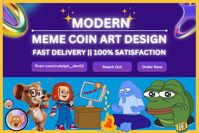 Draw custom crypto meme coin illustrations, meme coin art by Rudolph ...