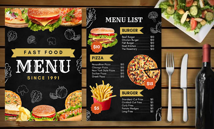 Design restaurant menu,food menu,price list for your in 5 hours by ...