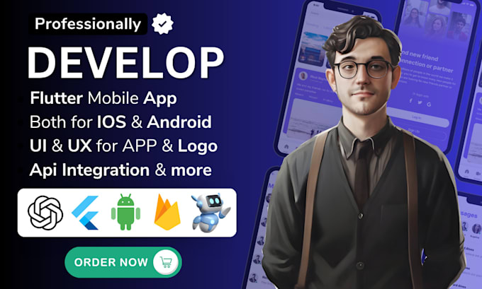 Do mobile app development, android, ios app development as flutter app ...