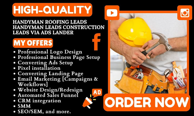 Generate handyman roofing leads handyman leads construction leads via ...