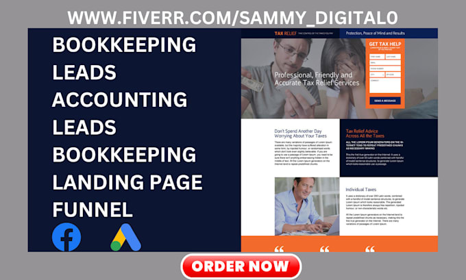 Generate hot bookkeeping leads accounting leads bookkeeping landing page funnel by Sammy ...