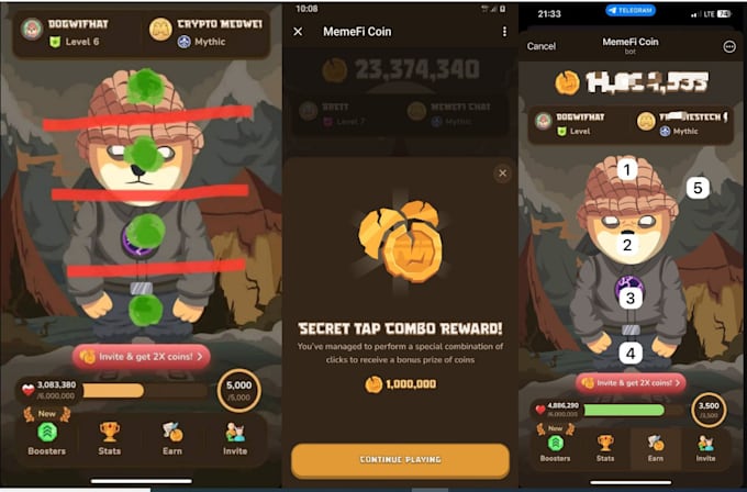 Clone hamster kombat,tapswap,memefi,telegram game bot,tap to earn game ...