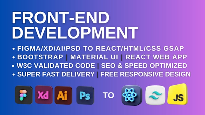 Be Your Front End Developer Using Reactjs Tailwind Css By Vortex