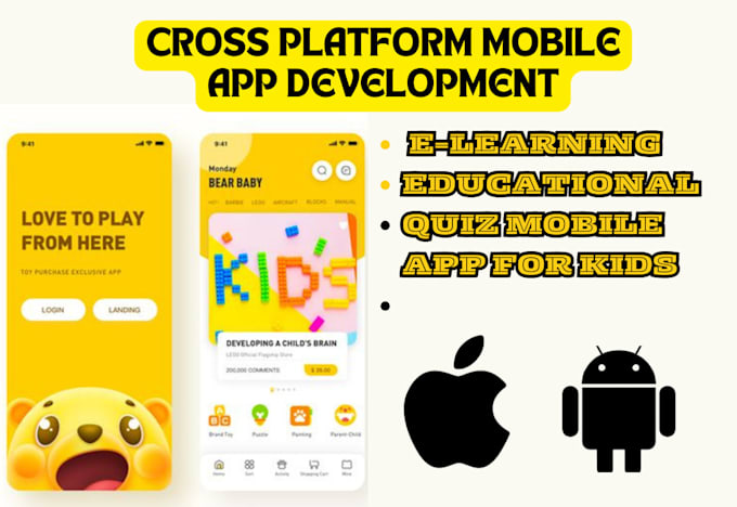 Kids educational app elearning gamified app ios android mobile app ...
