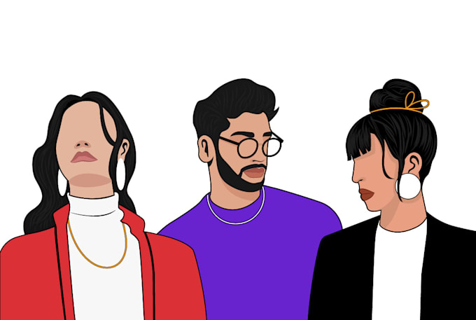 Draw vector faceless art and flat vector portrait for you by Bw_gfx | Fiverr