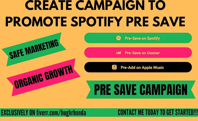 Create effective campaign to promote spotify pre save, spotify track by Hughrhonda | Fiverr