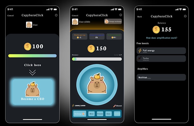 Build telegram mini game, tap game, telegram wallet, hamster kombat ...