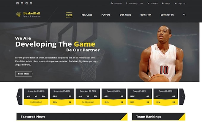 Design a sports website, sports club website by Nancy_kathy | Fiverr