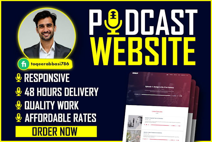 Build a beautiful podcast website by Toqeerabbasi786 | Fiverr
