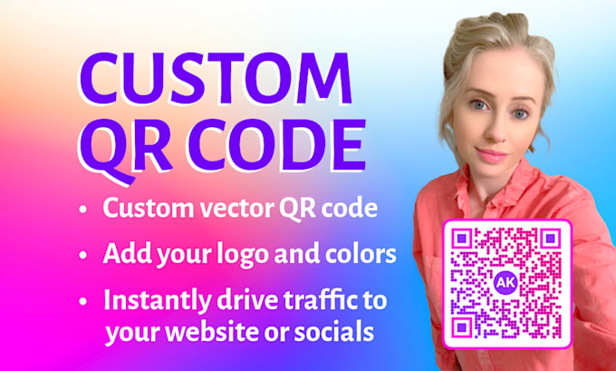 Create a custom qr code with your logo inside by Amandakinslow | Fiverr