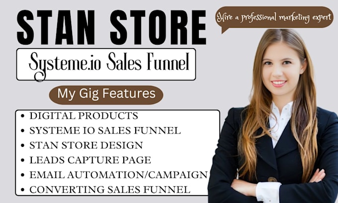 Systeme io website, stan store digital product, etsy, stan store ...