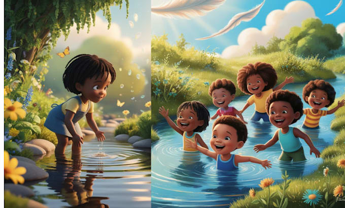 Create whimsical 3d children story book illustration kids picture book ...