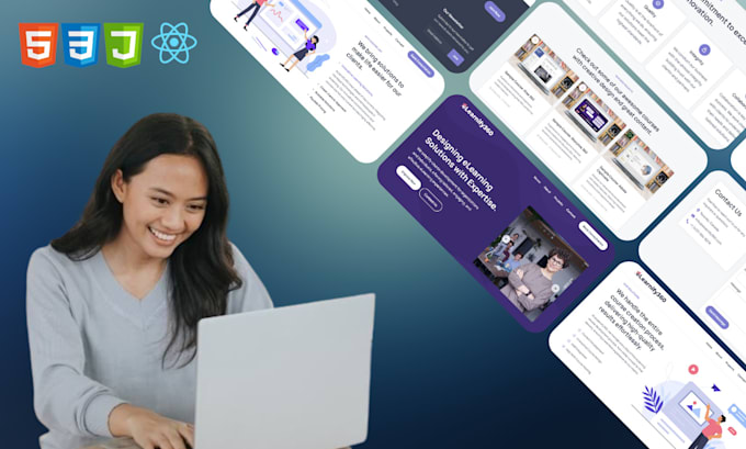 Be Your Frontend Web Developer Using Html Css Javascript React Js By