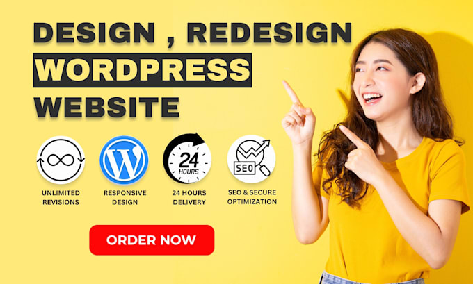 Build responsive wordpress website design, redesign or website ...